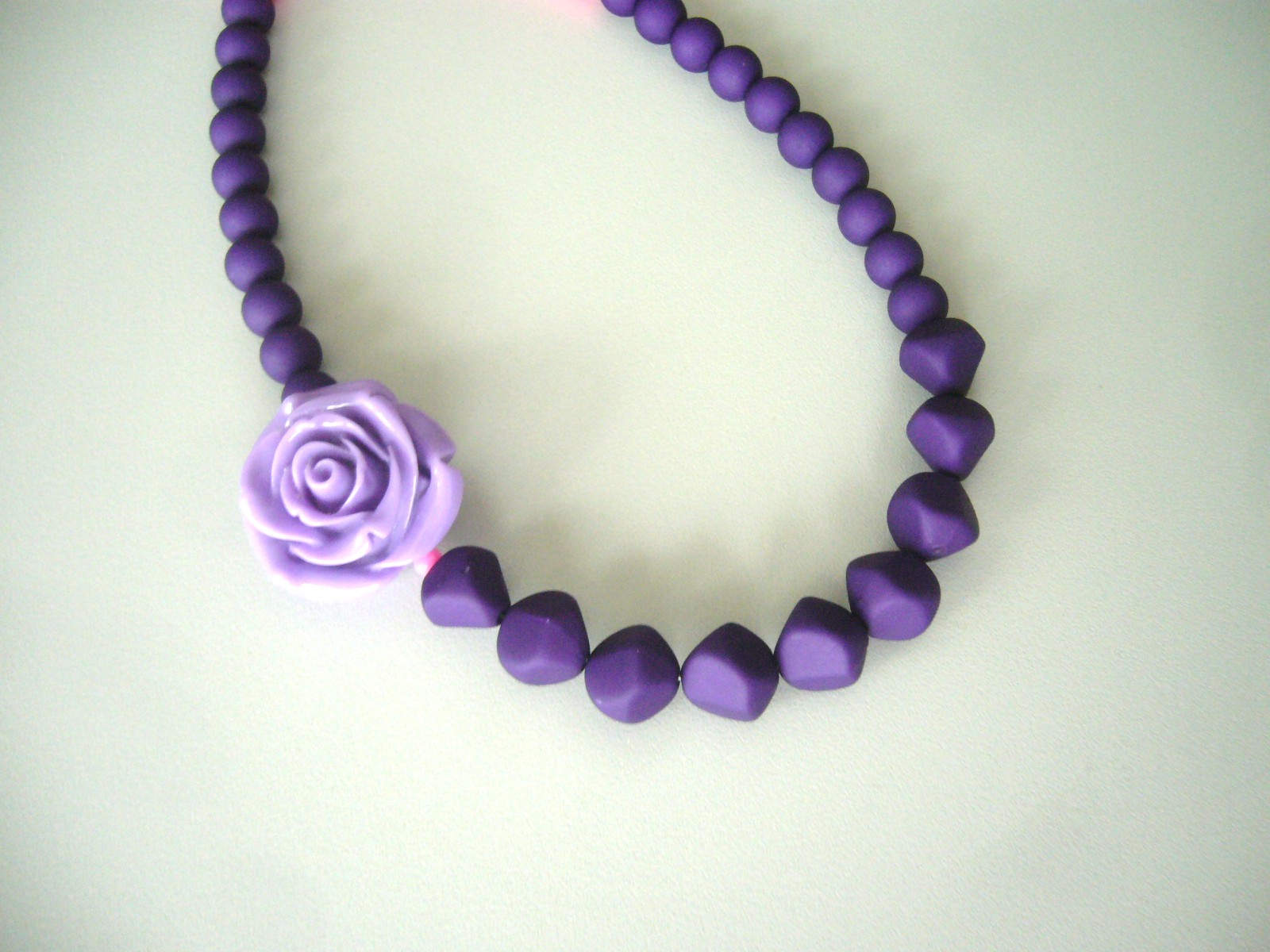 Purple Necklace With A Purple Rose on Luulla